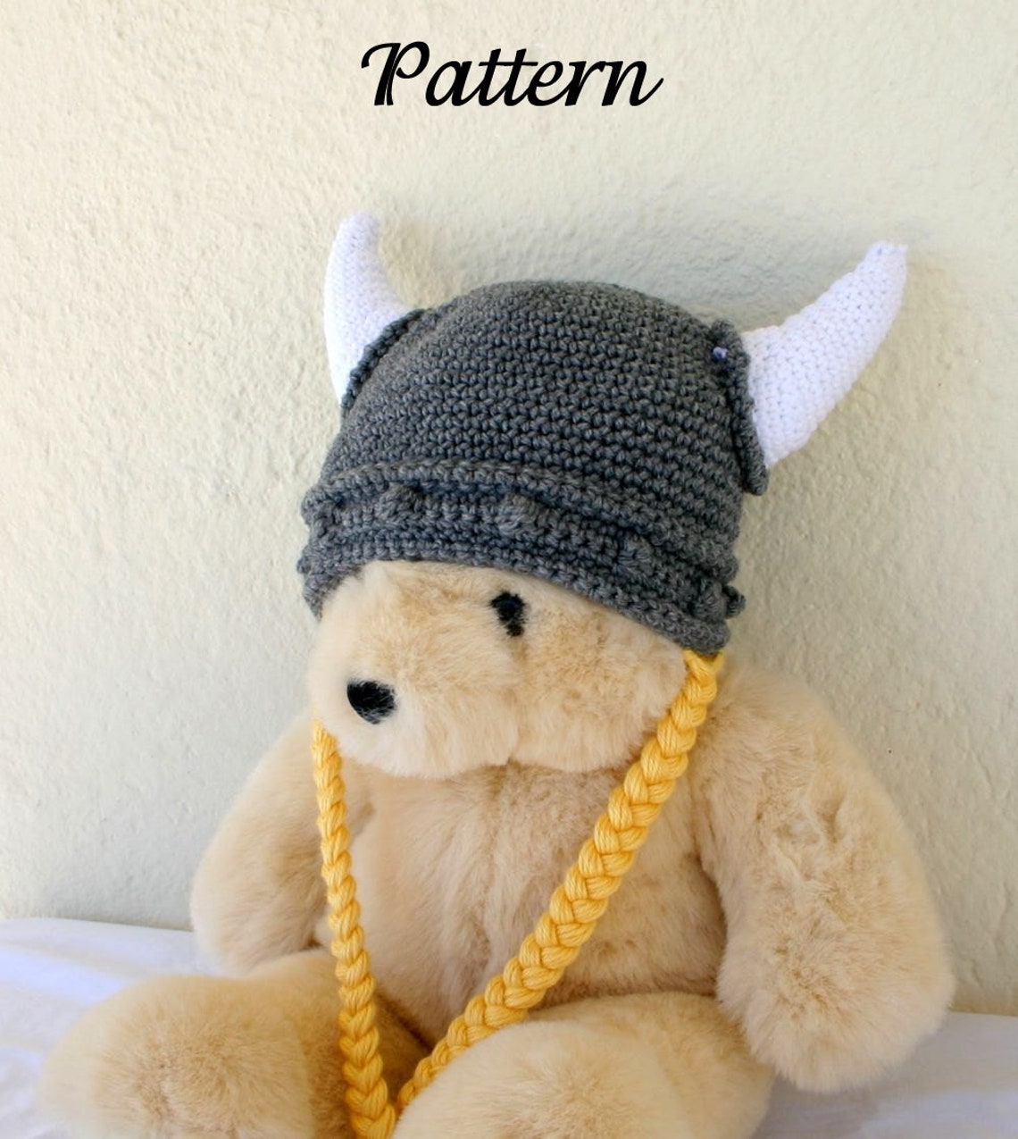Viking Hat PDF Crochet PATTERN Child Teen Adult Gray White Yellow ...