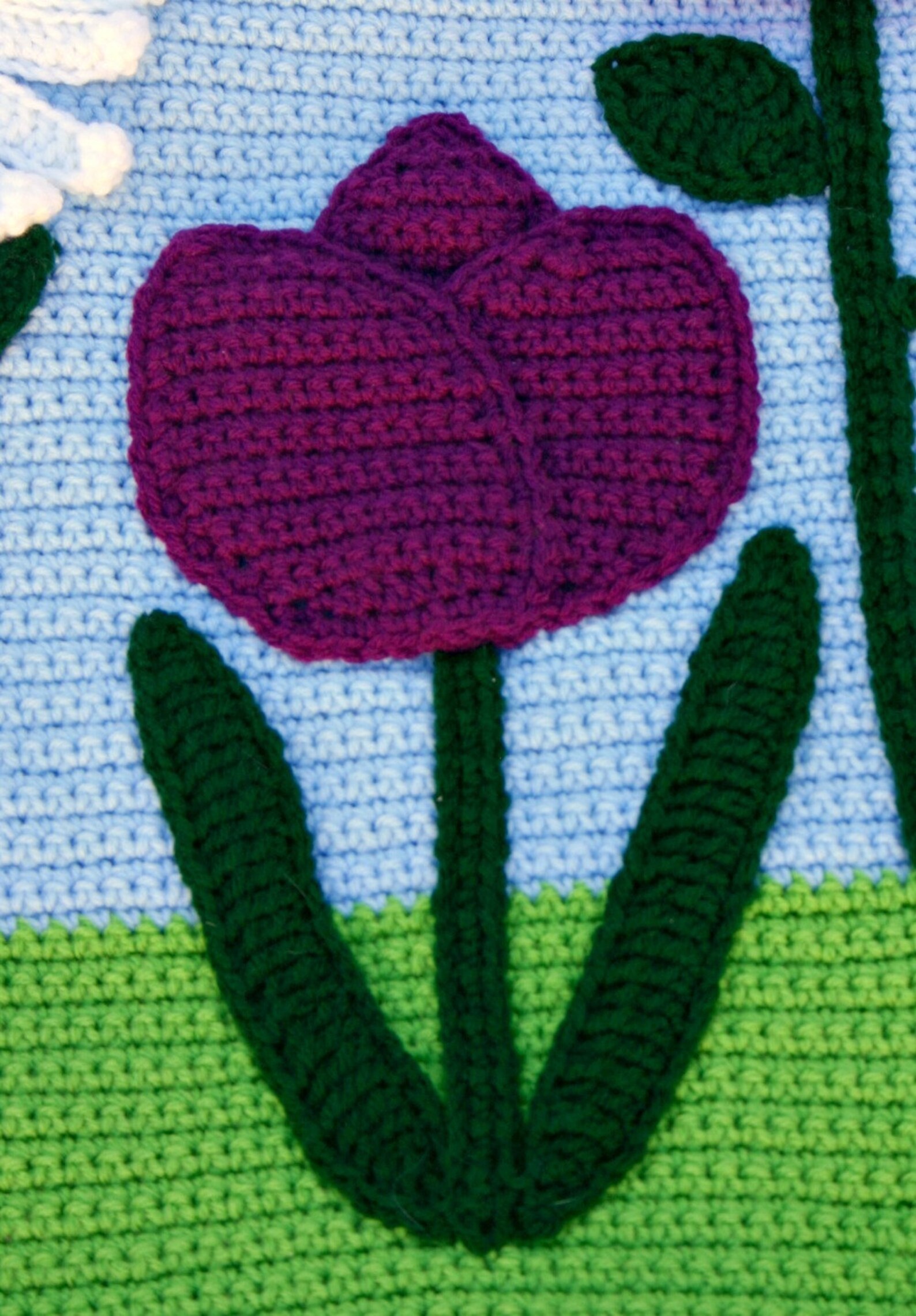 Flowers Afghan Crochet PDF PATTERN Throw Blanket Scene Spring Daisy ...