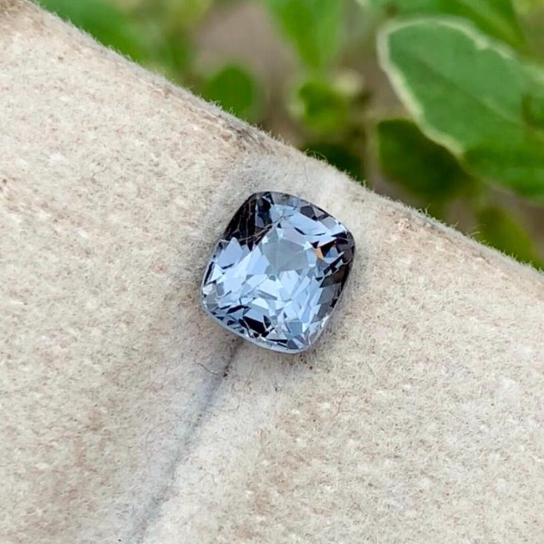 Velvet Gray Natural Spinel Cushion Cut Faceted Loose Stone Fine Cut ...