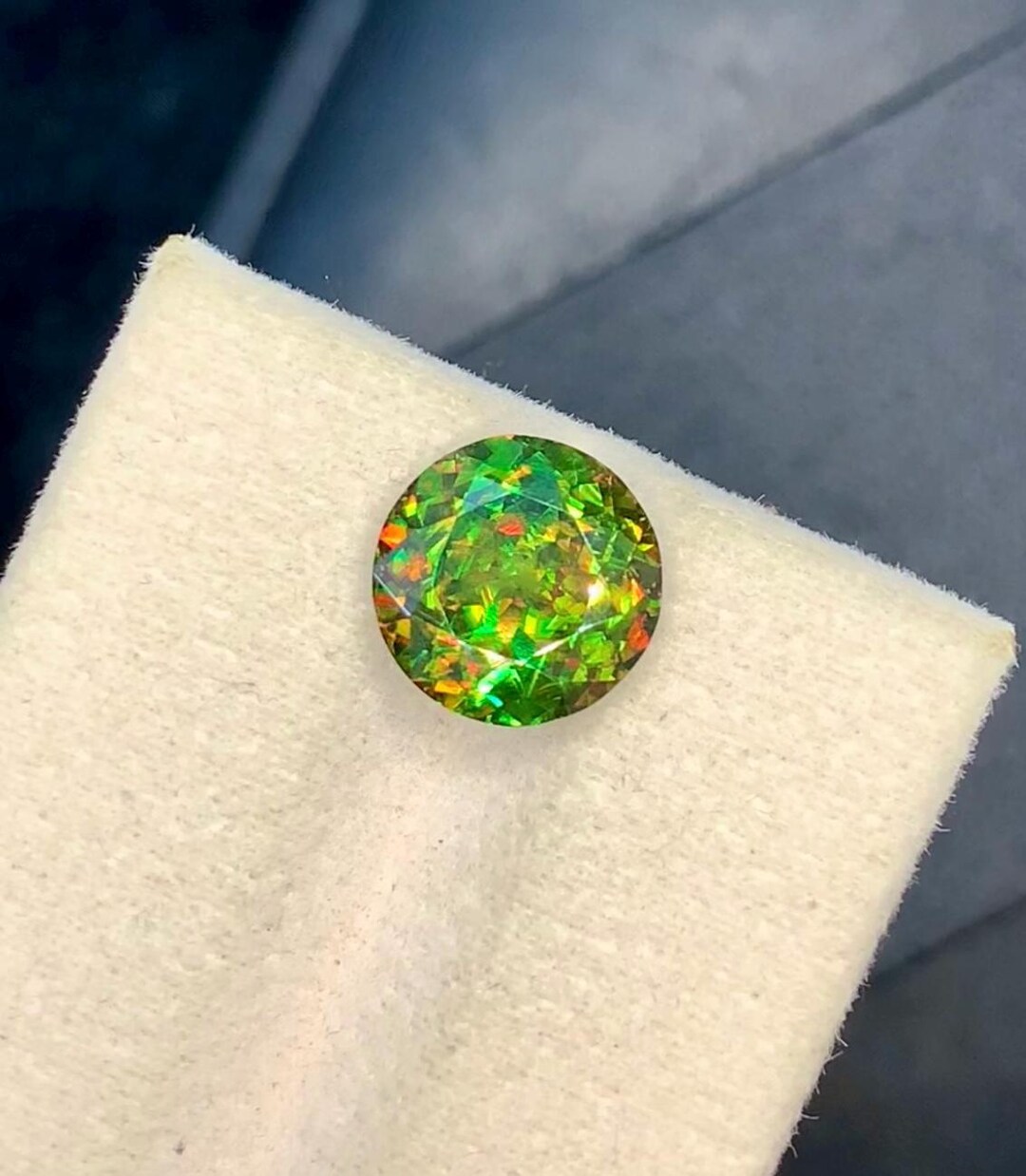 3.60 Carat Chrome Titanite Sphene Gemstone Round Brilliant Cut From ...