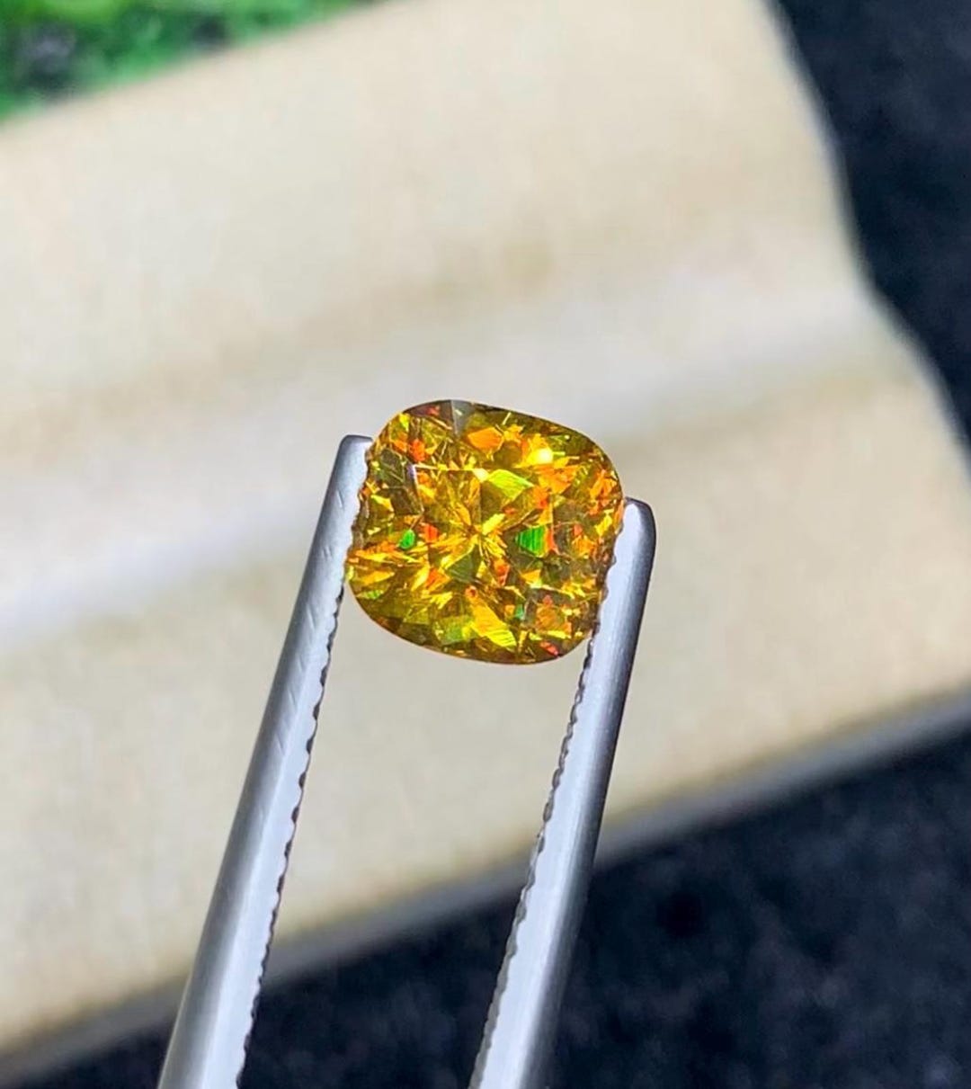 Fascinated 1.60 Carat Titanite Sphene in Brilliant Cushion Cut Glowing ...