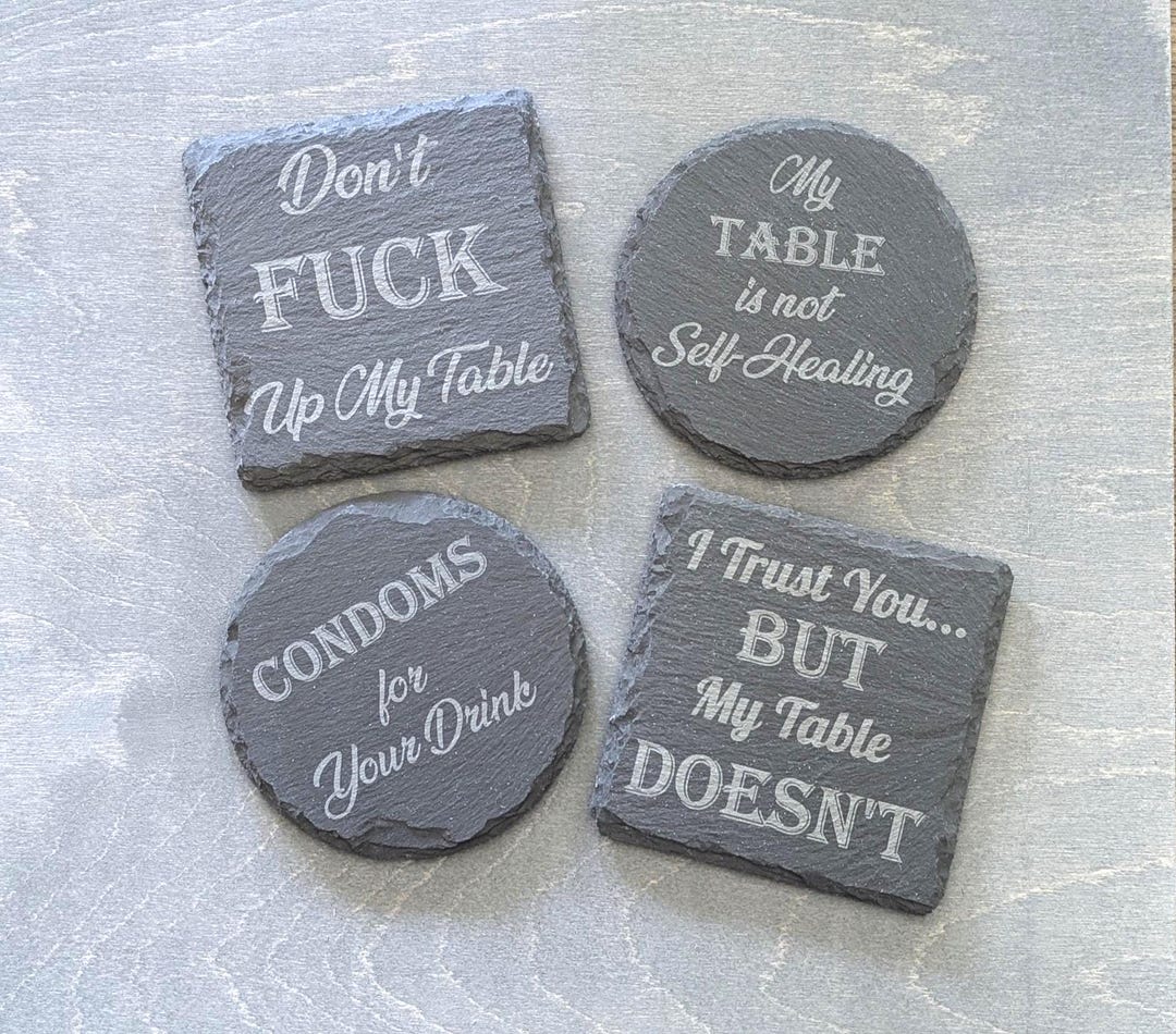 Funny Slate Coaster Designs - Joke Coasters - Coaster Set Gift - Etsy