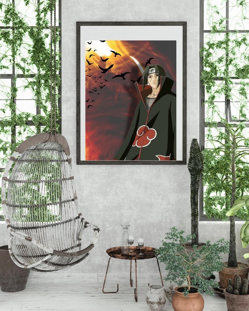 Itachi Uchiha Digital Art | Gothic Anime Background | Dark Aesthetic ...