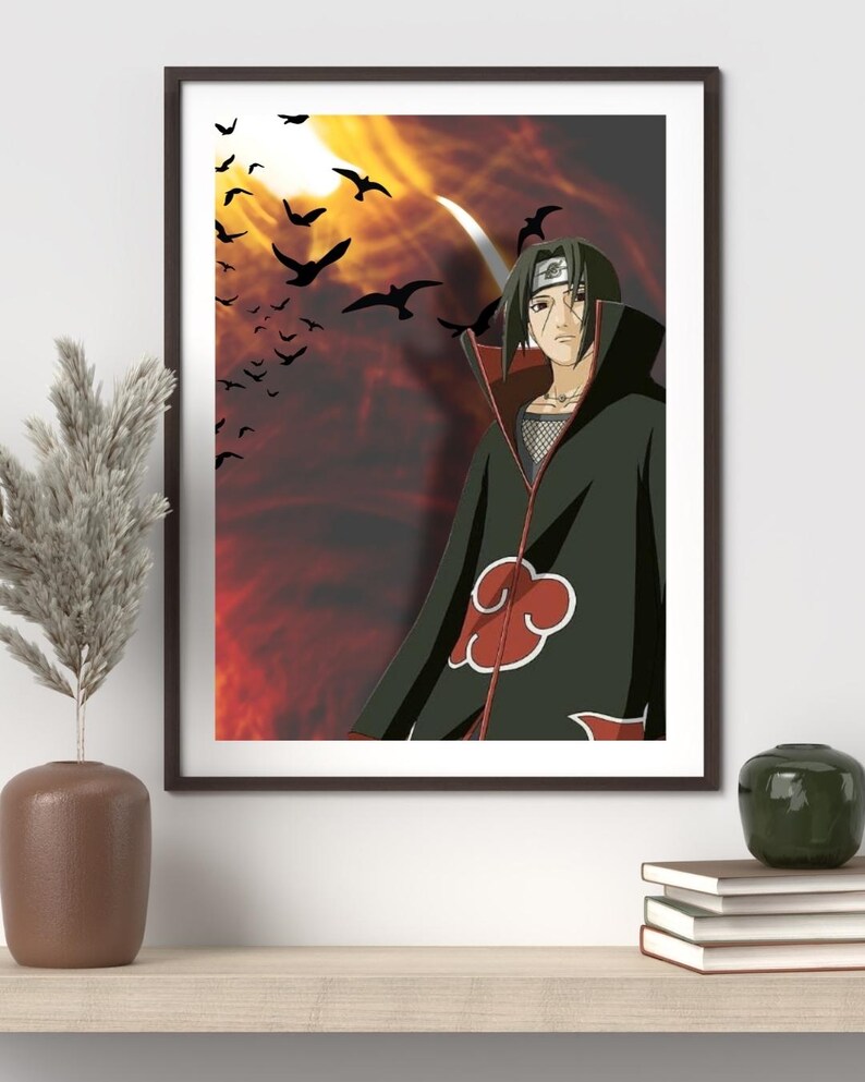 Itachi Uchiha Digital Art | Gothic Anime Background | Dark Aesthetic ...