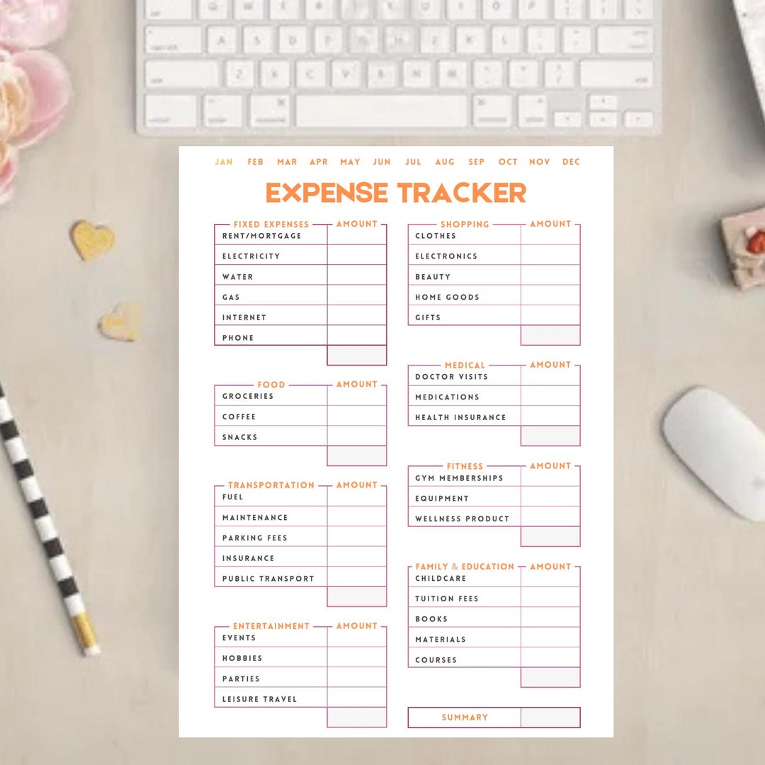 Daily Expenses Tracker Printable, Spending Tracker, Budget Tracker, A4 ...