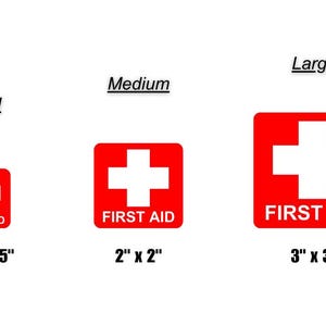 First Aid Stickers - 2 Pack - Waterproof Safety Labels for First Aid ...