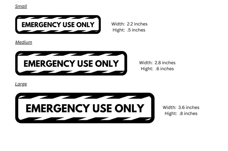 Emergency Use Only Label Sticker 2 Pack - Etsy