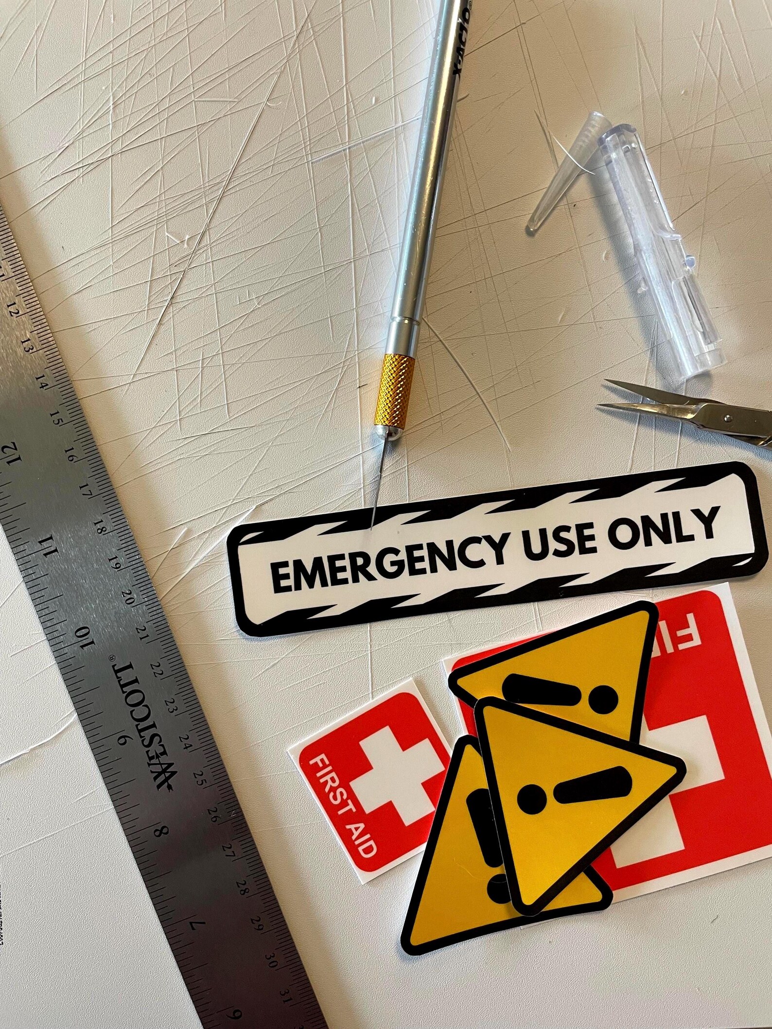 First Aid Stickers - 2 Pack - Waterproof Safety Labels for First Aid ...