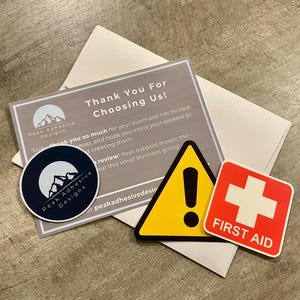 First Aid Stickers - 2 Pack - Waterproof Safety Labels for First Aid ...