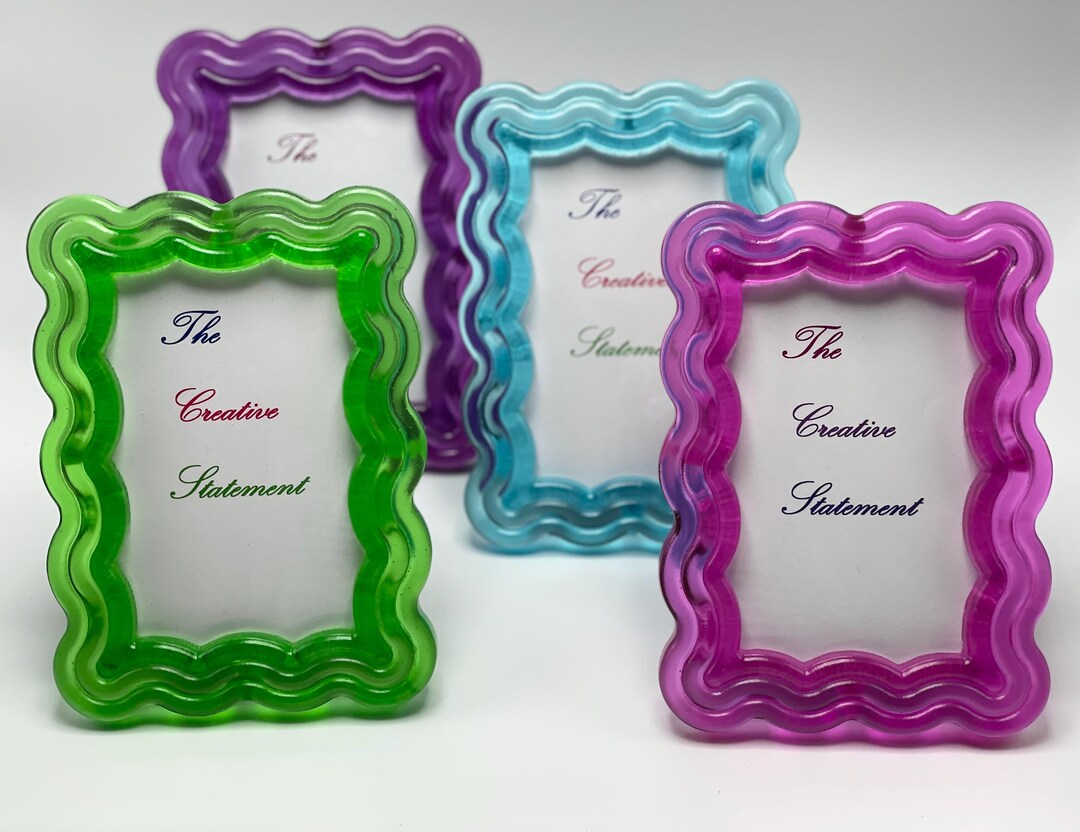 Whimsical Wavy Picture Frame, 4 X 6 Photo Frame, Custom Color Frame ...