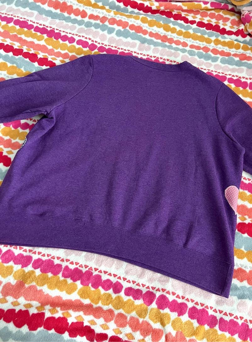 Purple Patchwork Heart Upcycled Sweatshirt Size 2XL, One of a Kind ...