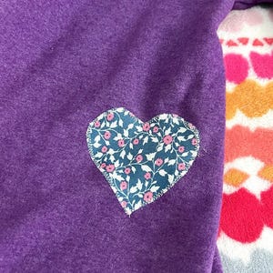 Purple Patchwork Heart Upcycled Sweatshirt Size 2XL, One of a Kind ...
