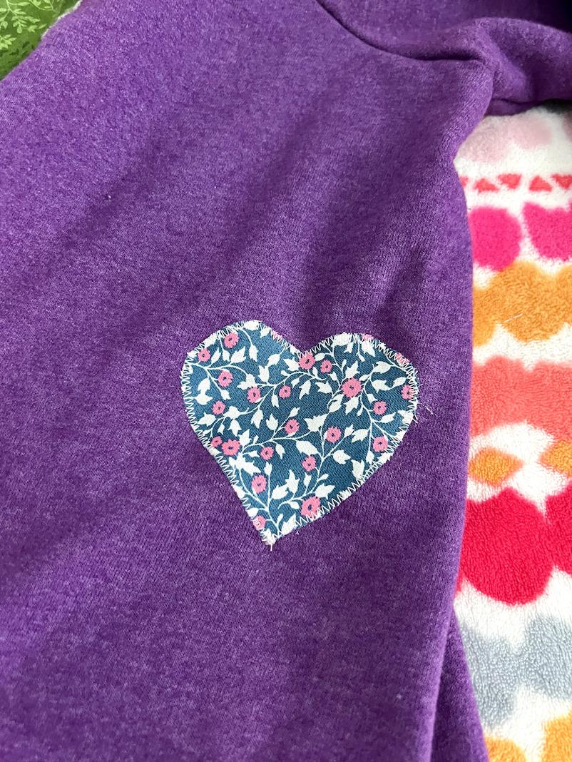Purple Patchwork Heart Upcycled Sweatshirt Size 2XL, One of a Kind ...