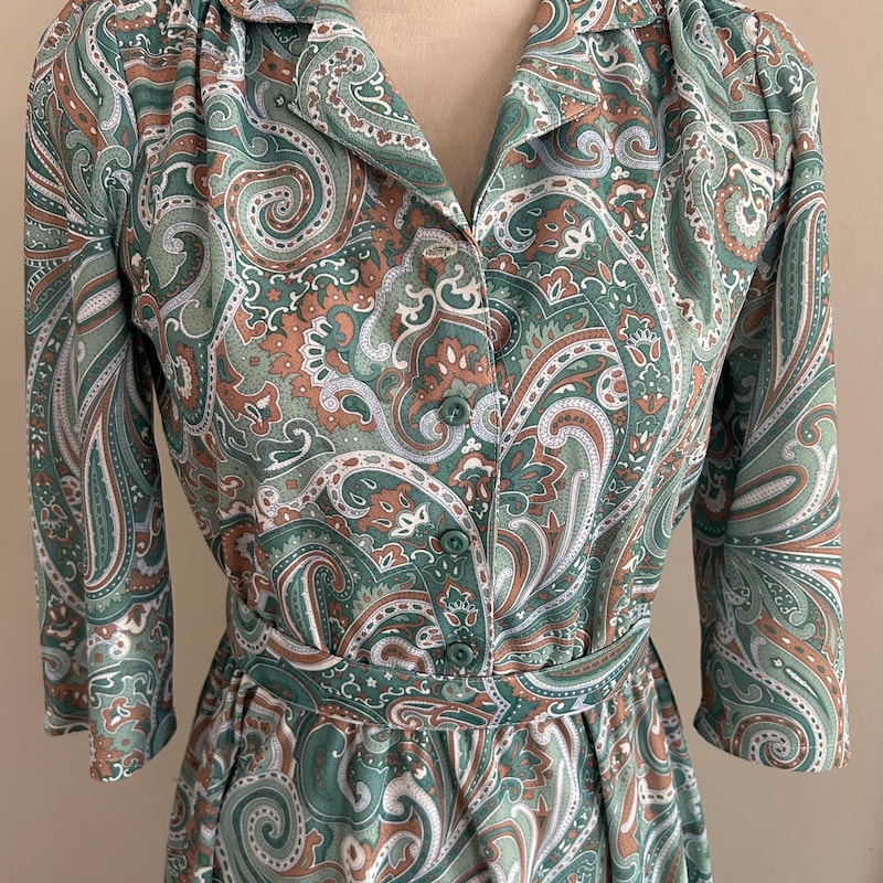 70s Paisley Dress - Etsy