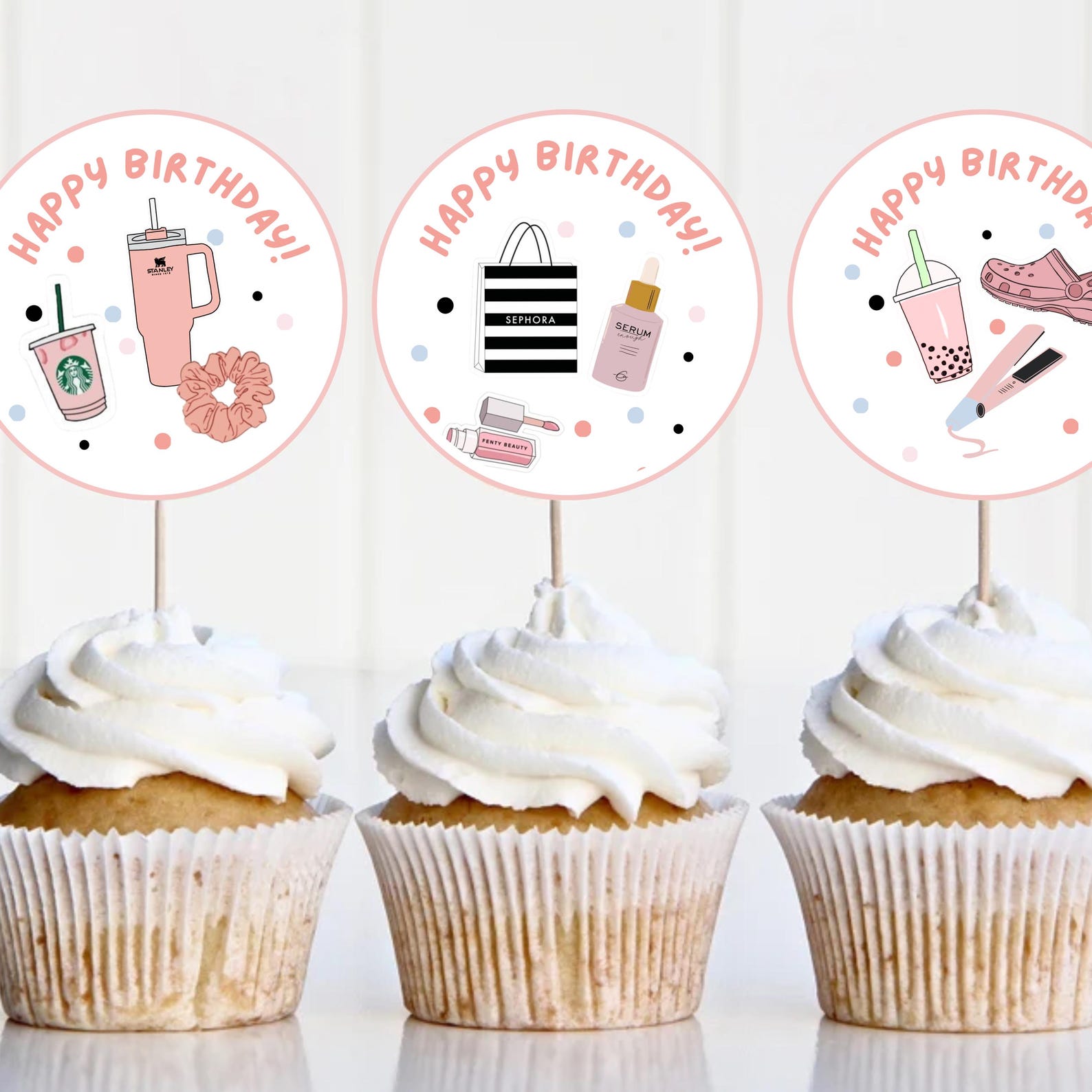 VSCO Birthday Cupcake Toppers: Teen Girl Party Decor (printable) - Etsy