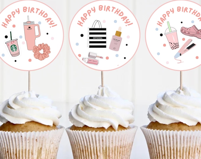 VSCO Birthday Cupcake Toppers: Teen Girl Party Decor (printable) - Etsy