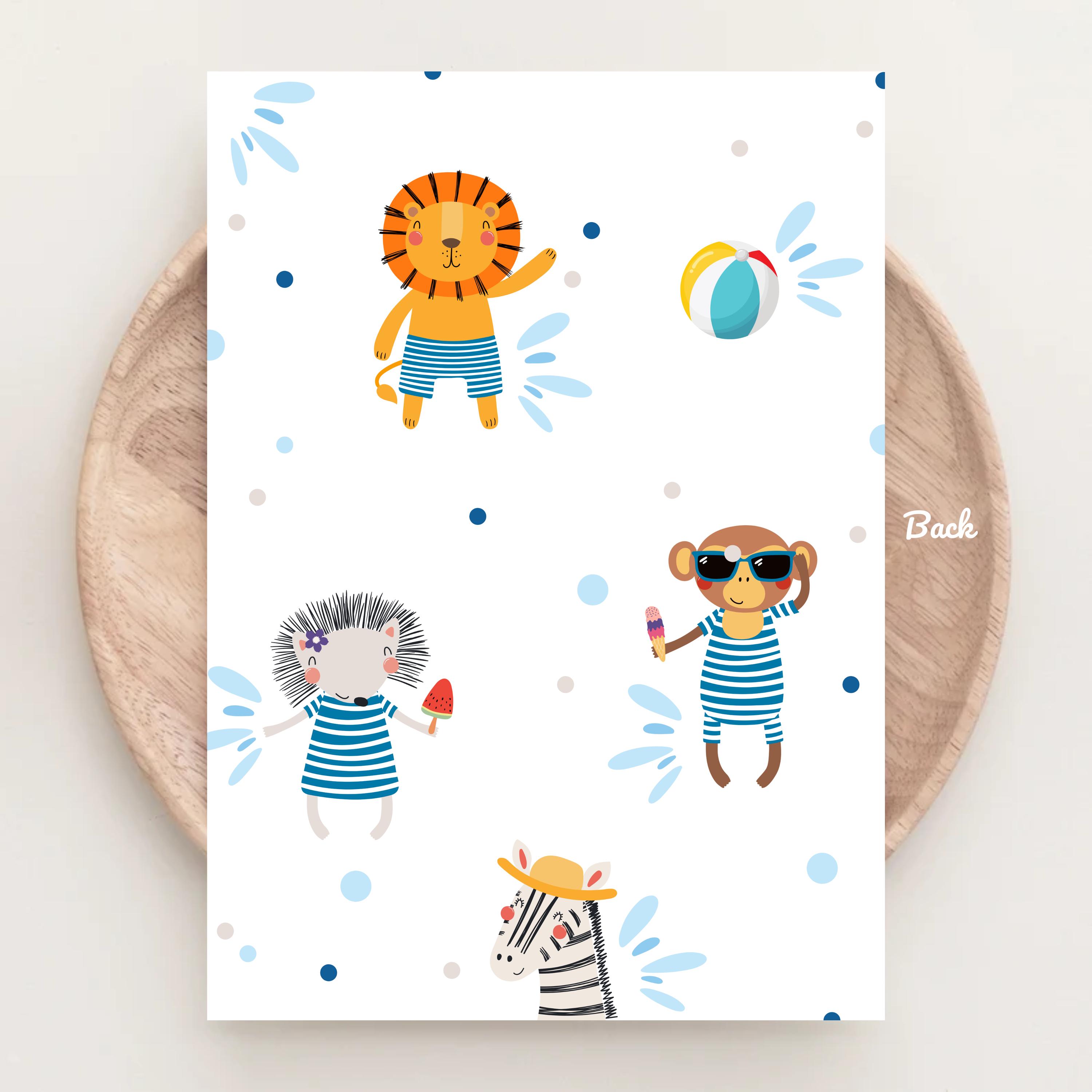 Animal Pool Party Invitation: Editable Kids Birthday Invite (digital ...