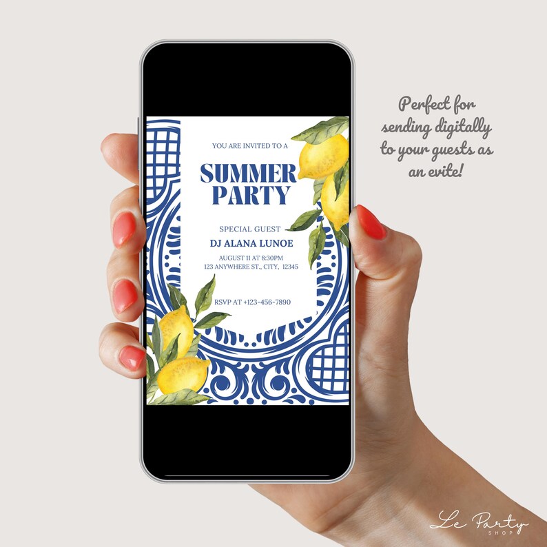 Editable Lemon Summer Party Invitation: Fun Vibes (digital Download) - Etsy