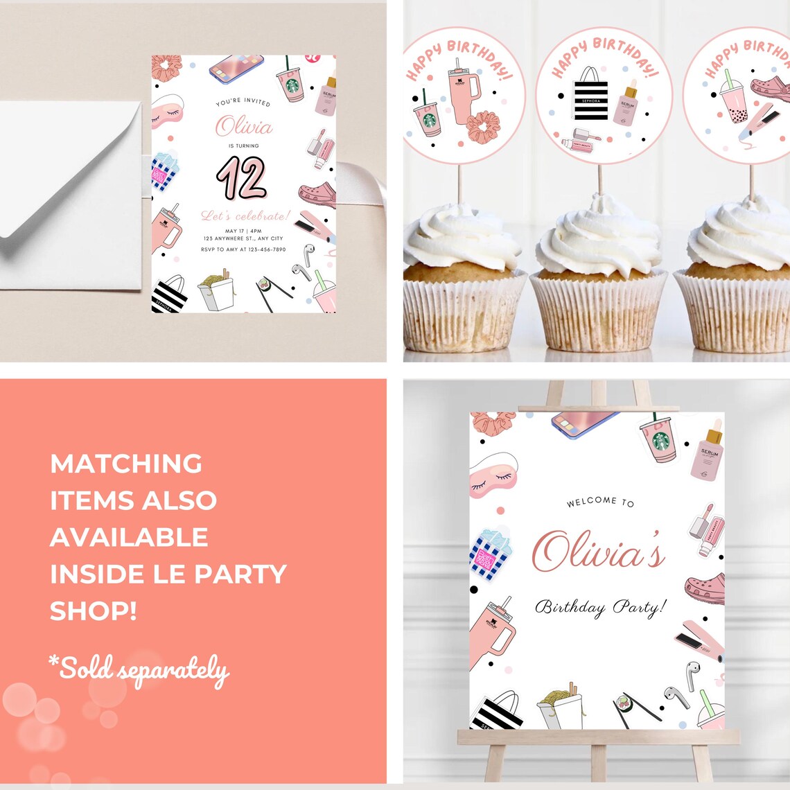 Editable VSCO Aesthetics Invite for Teen Tween Party | Noodles Sushi ...