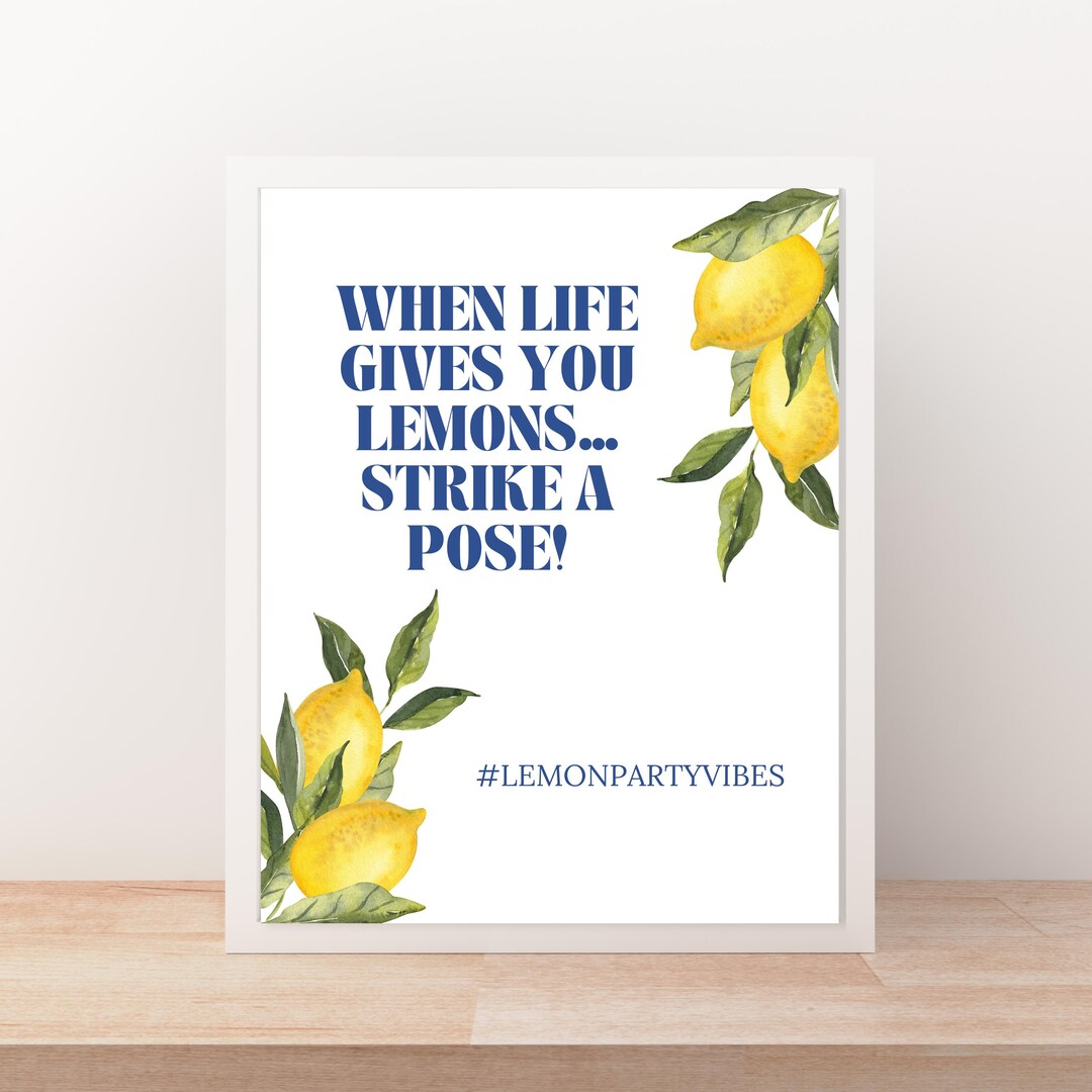 Lemon Summer Party Signs – 8x10 Printable Decor Set – Refreshments ...