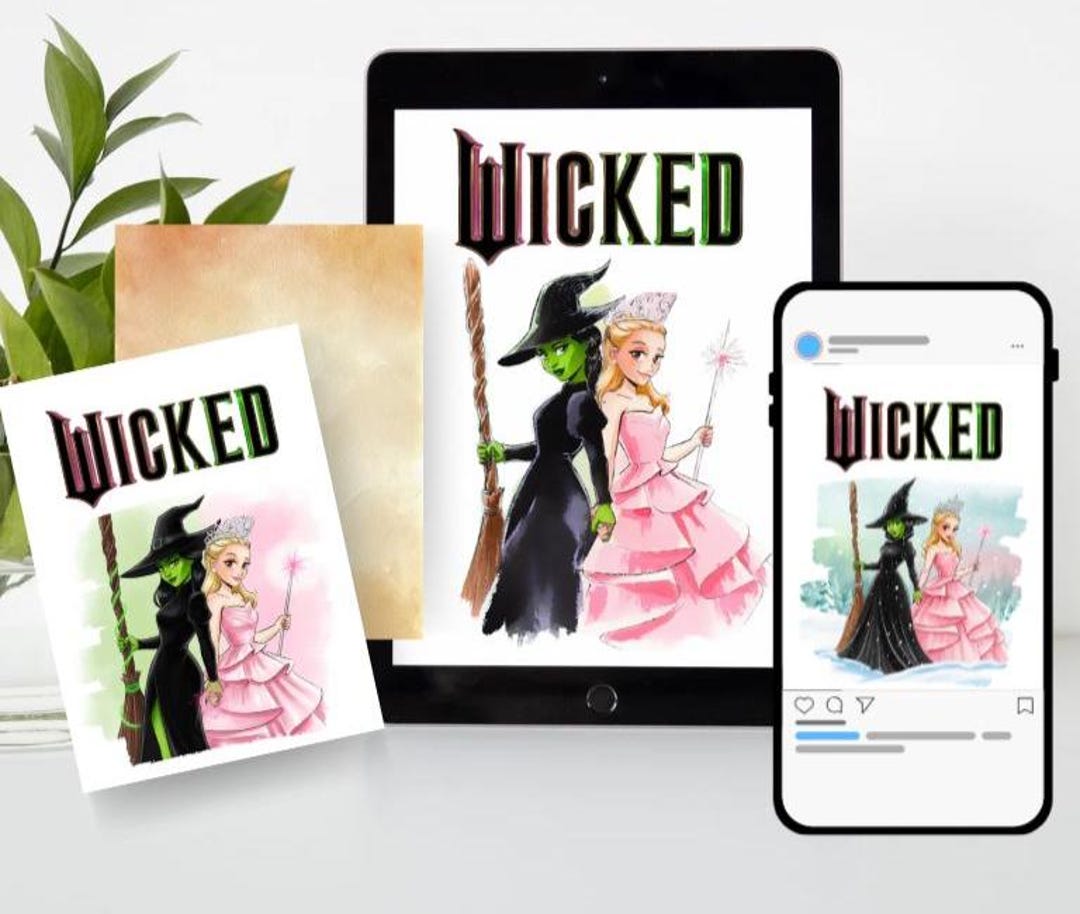 Wicked Movie PNG Image Bundle, Watercolor Cartoon (digital Download) - Etsy