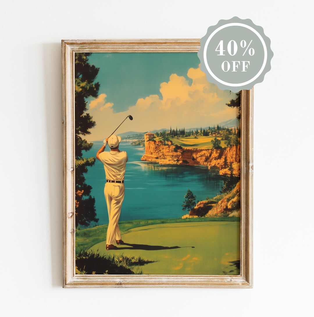 Vintage Golf Wall Art | Unique Golfing Home Decor | Retro Sports Poster ...