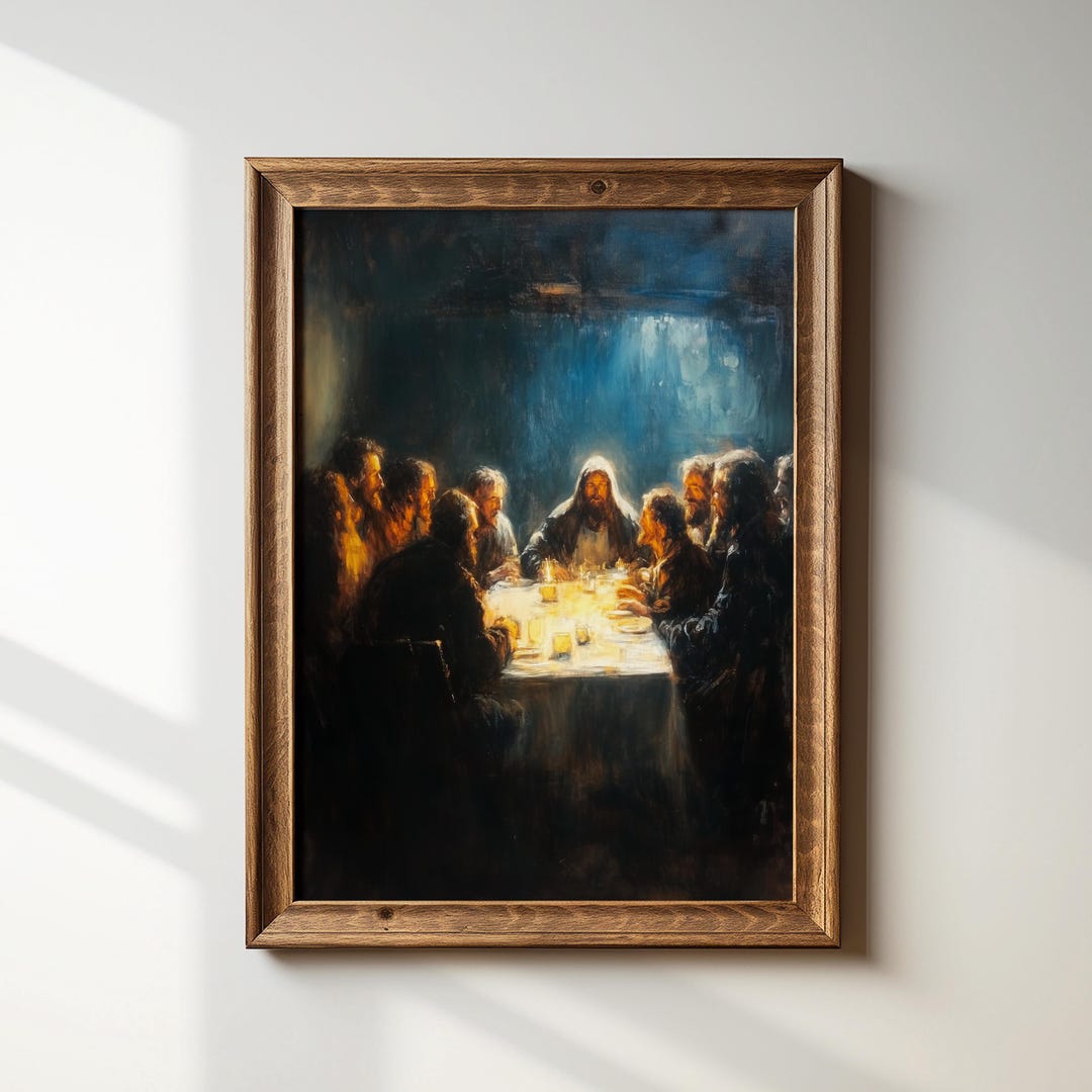 Vintage the Last Supper Brush Painting | Nick Alm & Michael James Smith ...