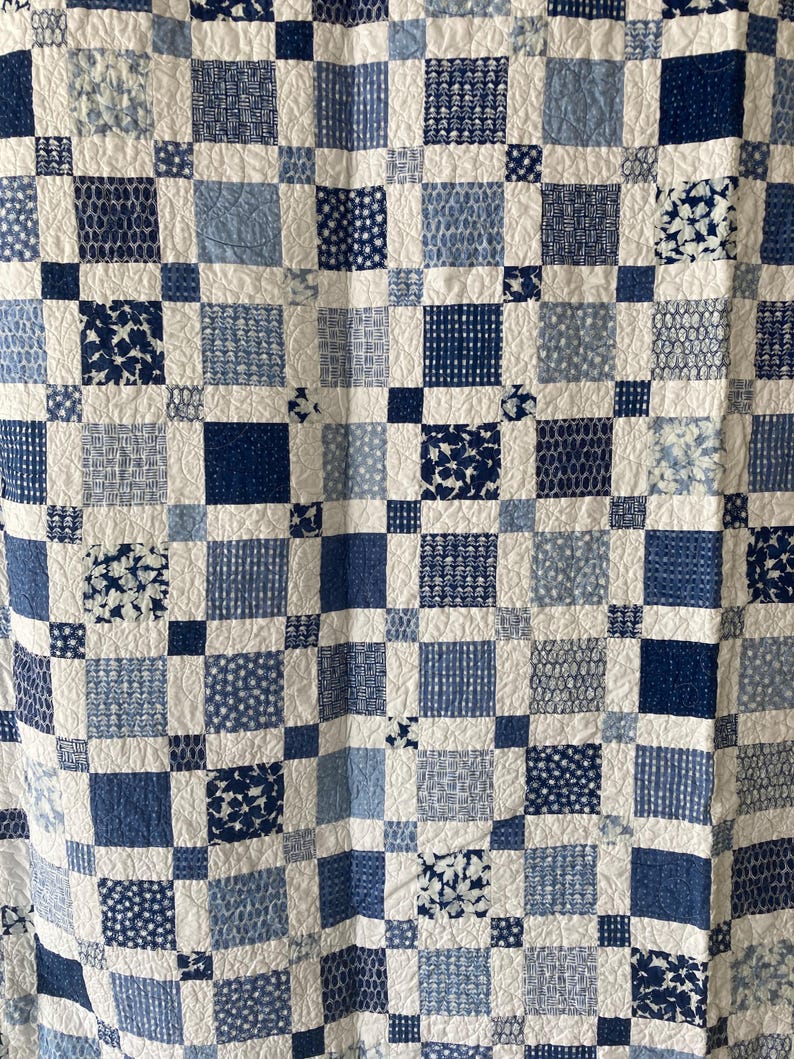 Blue and White Floral Full Size Quilt - Etsy