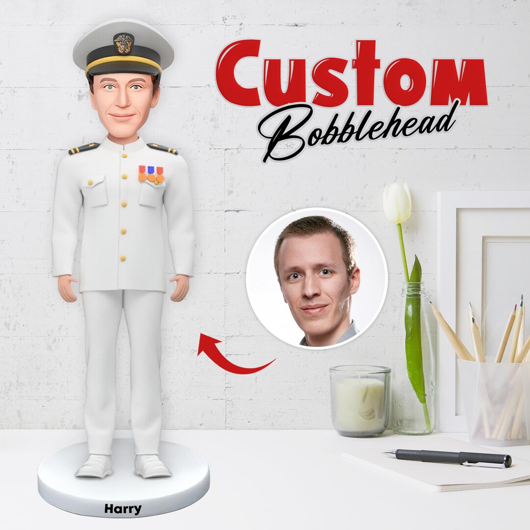 Custom Photo Bobblehead - Naval Captain Figurine - Personalized ...