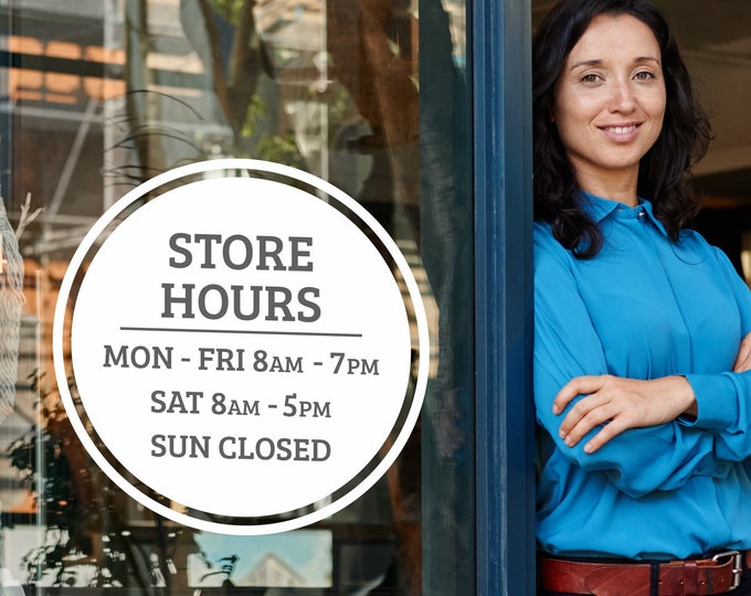 Storefront Hours Vinyl Decal, Business Hours Decal, Hours of Operation ...