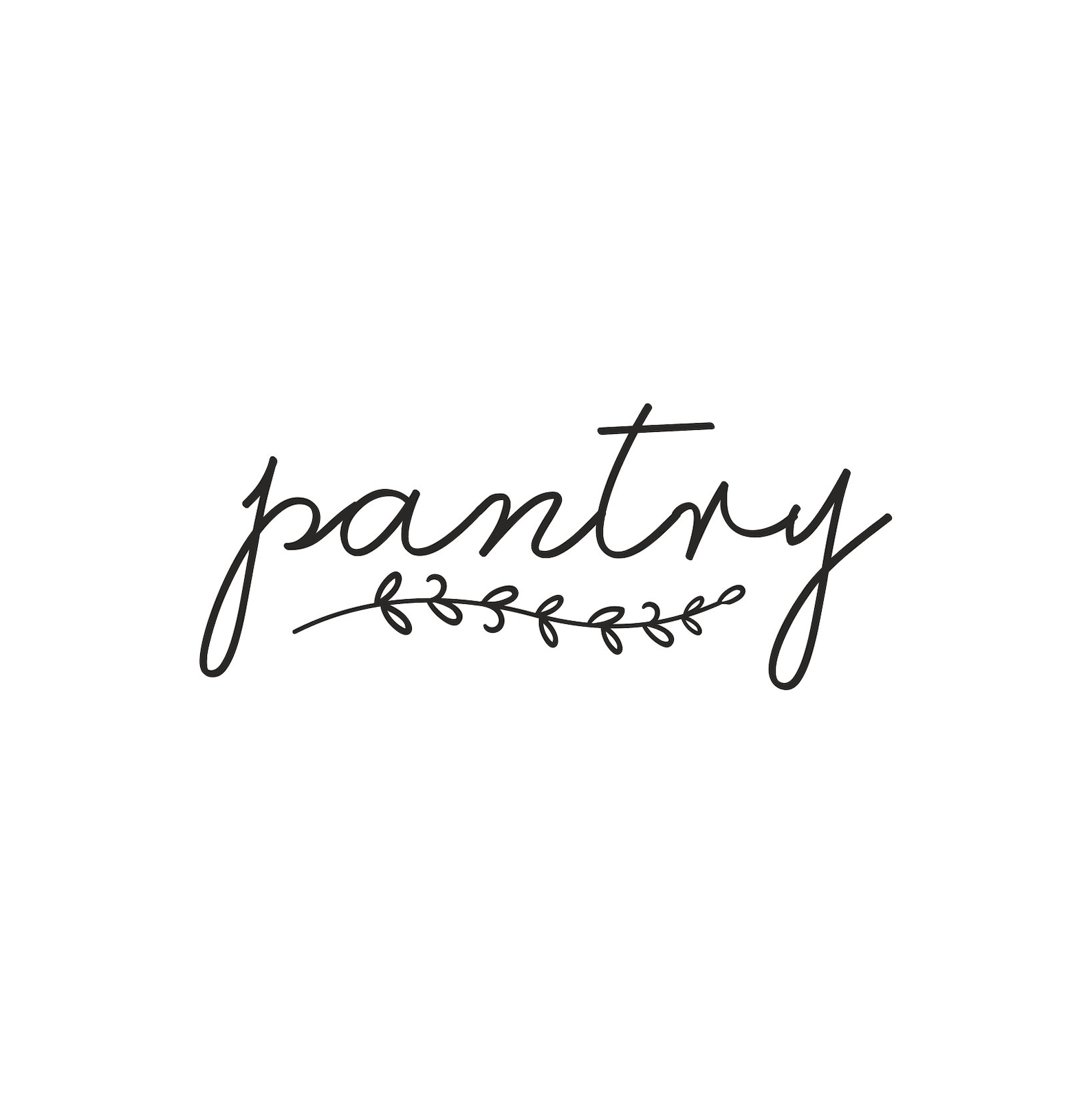 Kitchen Pantry Vinyl Decal, Script Writing Pantry Door Sign, Cursive ...