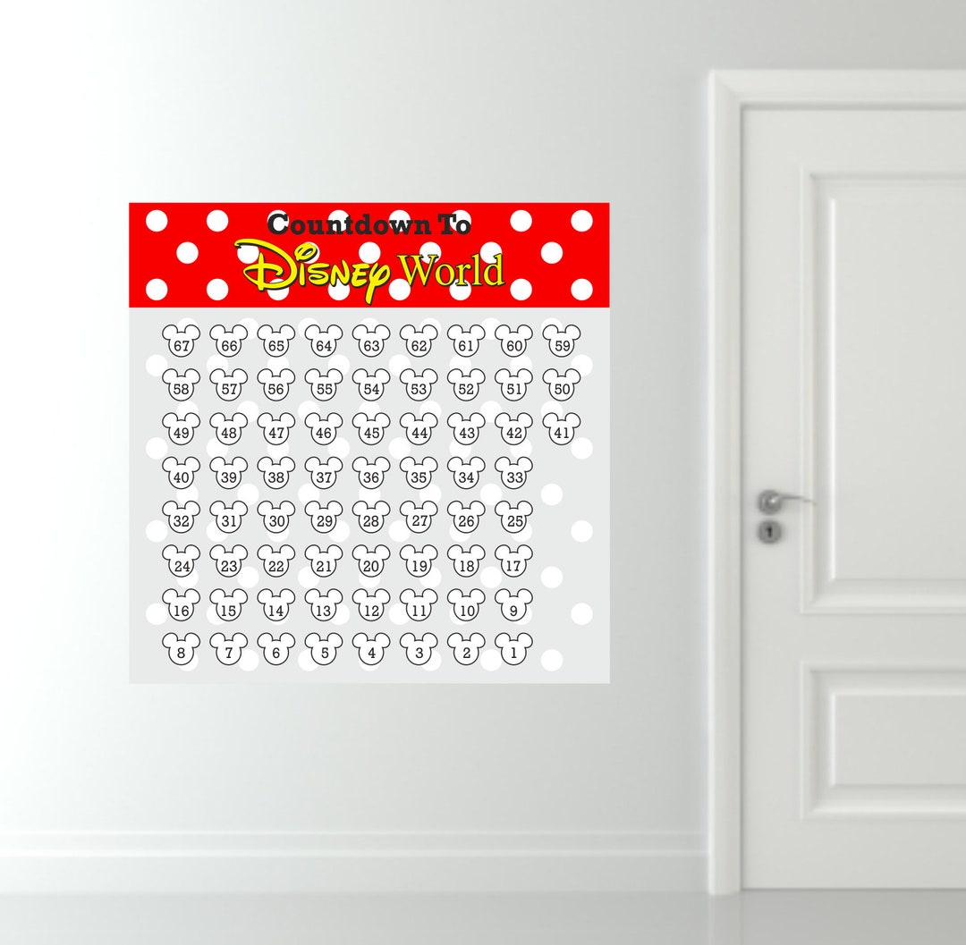 Disney Countdown Poster, Disney Calendar, Disney Countdown Sign ...