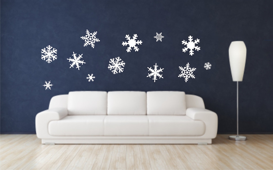 Snowflake Vinyl Wall Decals, Christmas Wall Decals, Merry Christmas ...