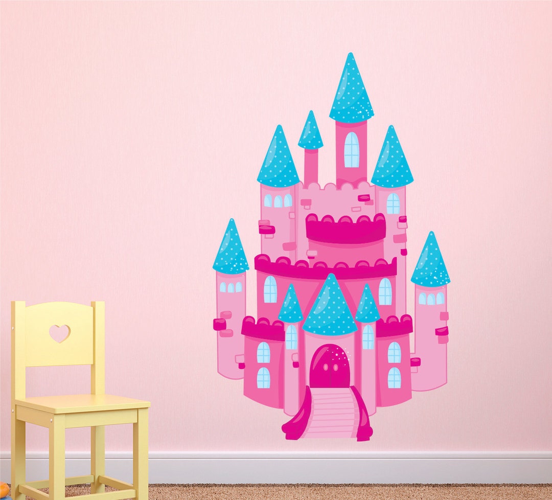 Princess Castle Wall Decal, Reusable Fabric Castle Wall Decal, Castle ...