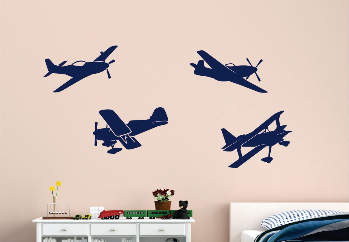 Airplane Decals Planes Vinyl Wall Decals Planes Decals Kids - Etsy