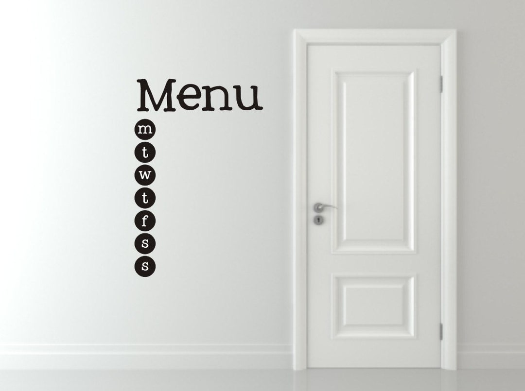 Menu Board Vinyl Wall Decal Kitchen Wall Decal Menu Board Chalkboard ...
