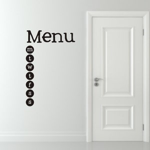 Menu Board Vinyl Wall Decal Kitchen Wall Decal Menu Board Chalkboard ...