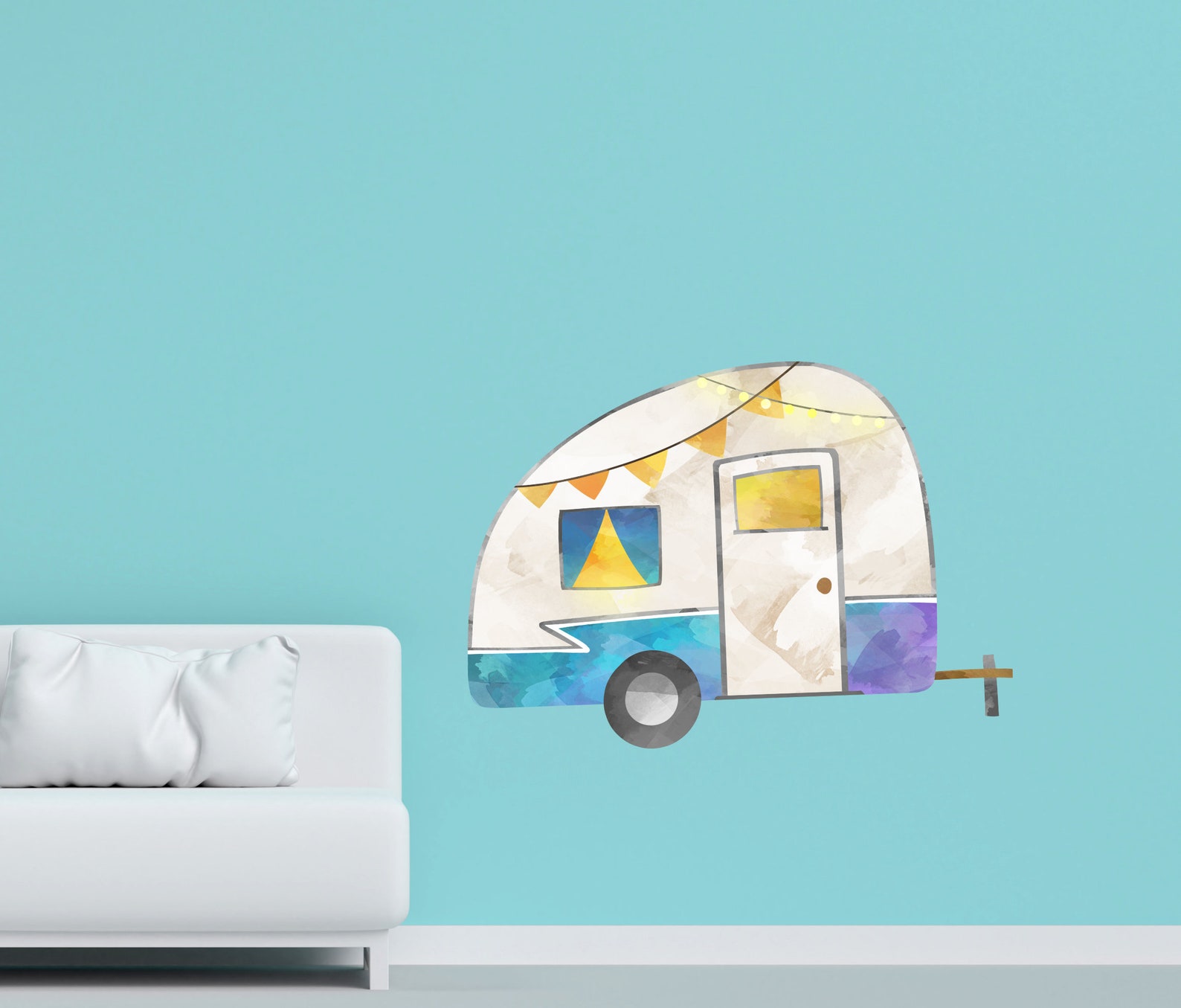 Vintage Camper Wall Decal Teardrop Camper Decal Glamping - Etsy