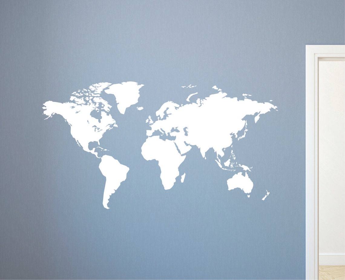 Map Decal / Globe Decal / Map Vinyl Wall Decal / Vacation / - Etsy