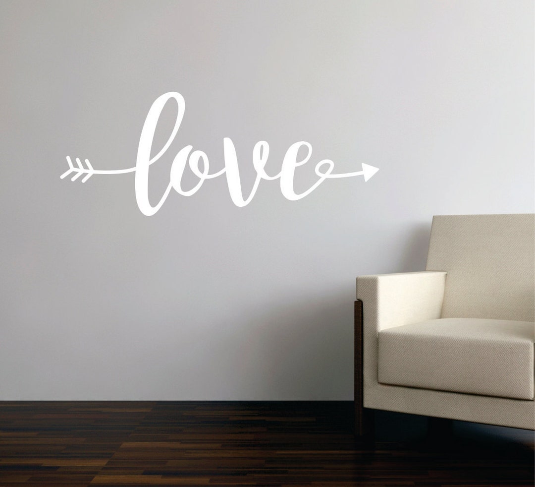 Love Vinyl Wall Decals - Love Vinyl Wall Quote - Arrow and Love Vinyl ...