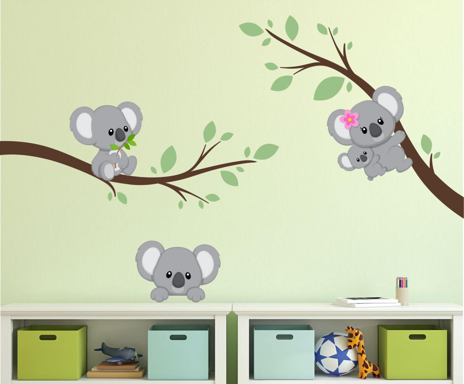 Koala Bear Wall Decals Reusable Removable Forest Tree Branch | Etsy