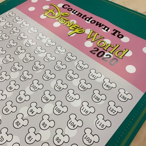 Disney Countdown Poster, Disney Calendar, Disney Countdown Sign ...