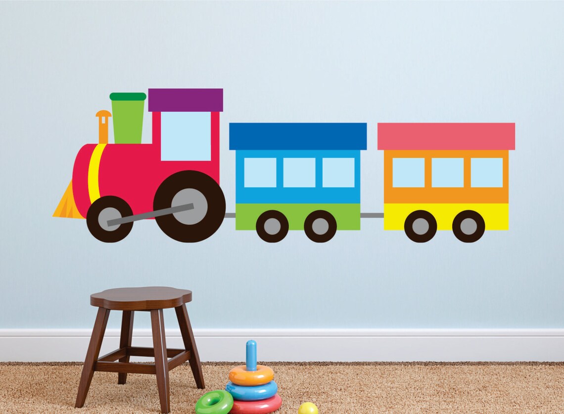 Train Wall Decal Train Fabric Wall Decal Reusable Re | Etsy