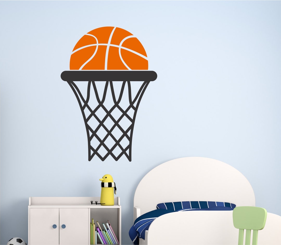 Basketball Wall Stickers - Hoop and Ball Sports Decals - Basketball ...
