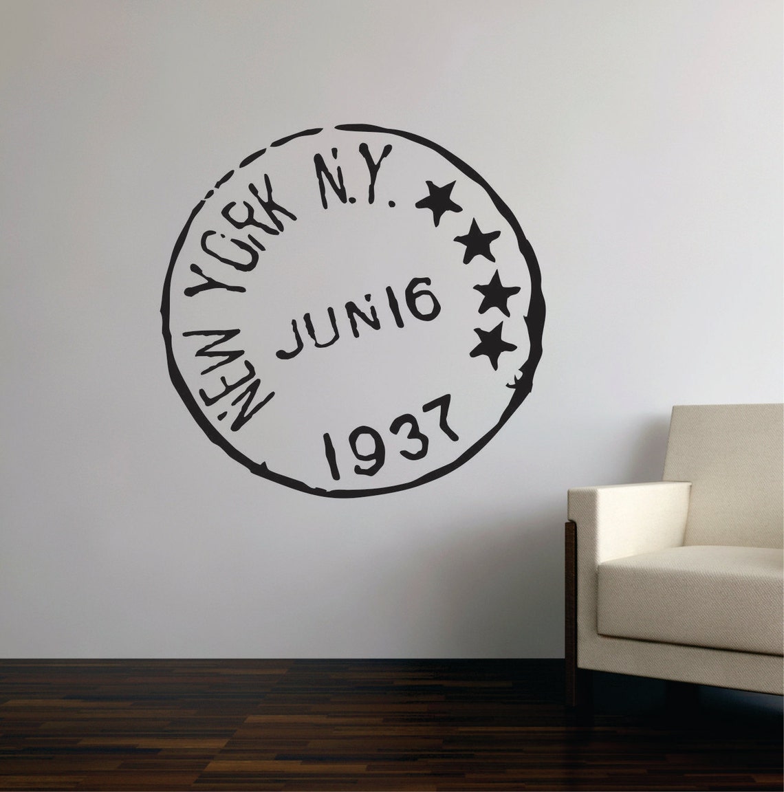 Travel Wall Decal, Custom Travel Stamp Wall Decal, Travel Vinyl Wall ...