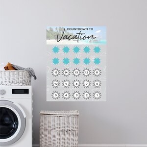 Vacation Countdown Poster, Vacation Calendar, Beach Vacation Countdown ...