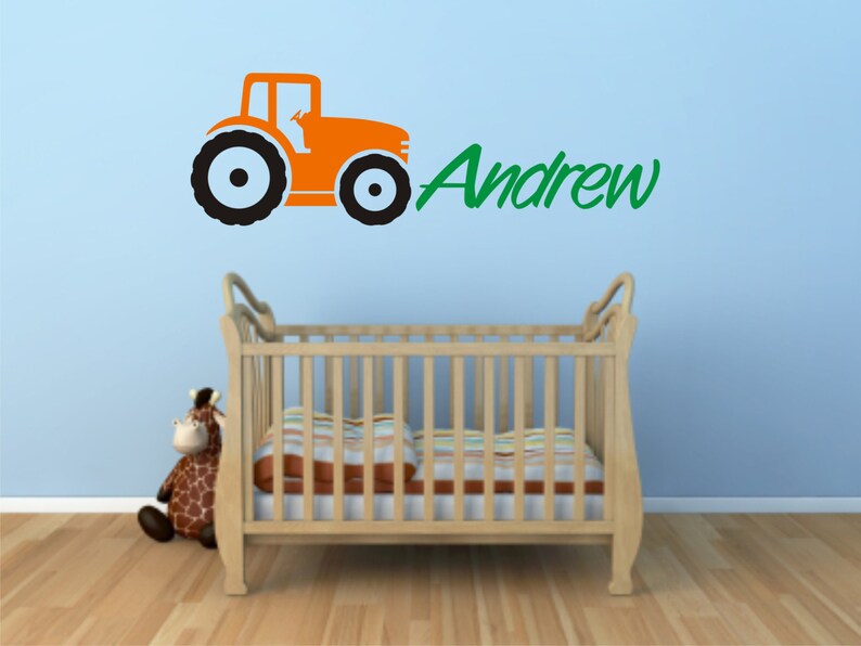 Personalized Kids Name Tractor Decal Farmer Kid Name Wall | Etsy
