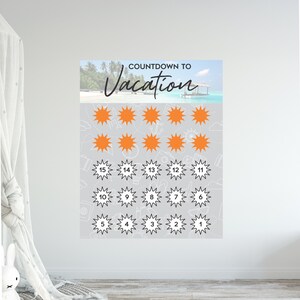 Vacation Countdown Poster, Vacation Calendar, Beach Vacation Countdown ...