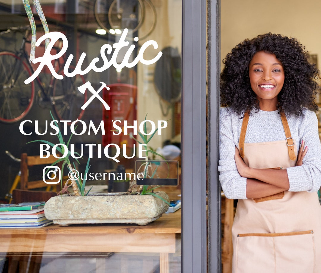Customizable Boutique Sign Decal / Customizable Window Decal ...