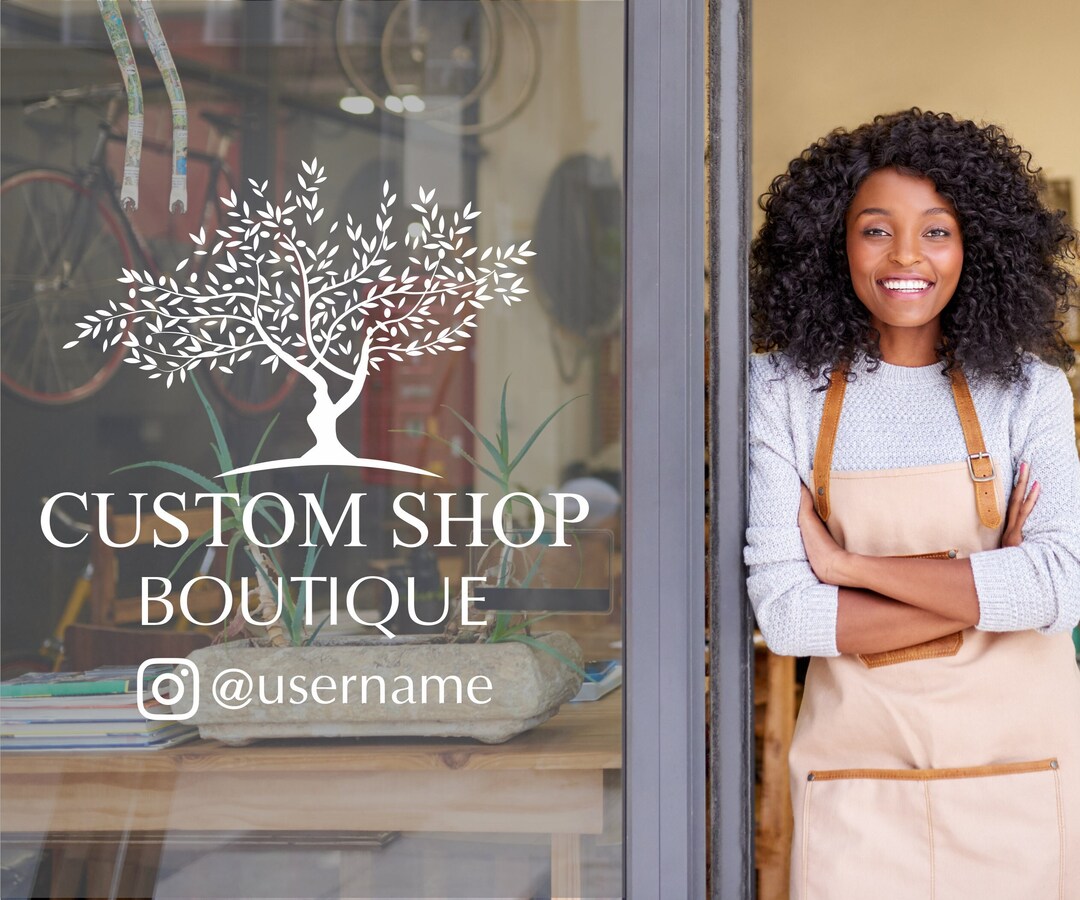 Customizable Boutique Sign Decal / Customizable Window Decal / - Etsy
